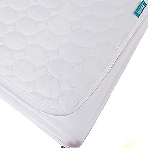 Crib Mattress Protector 2 Pack Pad Waterproof, Quilted Crib Mattress Cover Sheets Fitted, Absorbent & Noiseless Toddler Mattress Protector Fit Baby Toddler Bed Mattress Pad (Standard Size 52” x 28”)