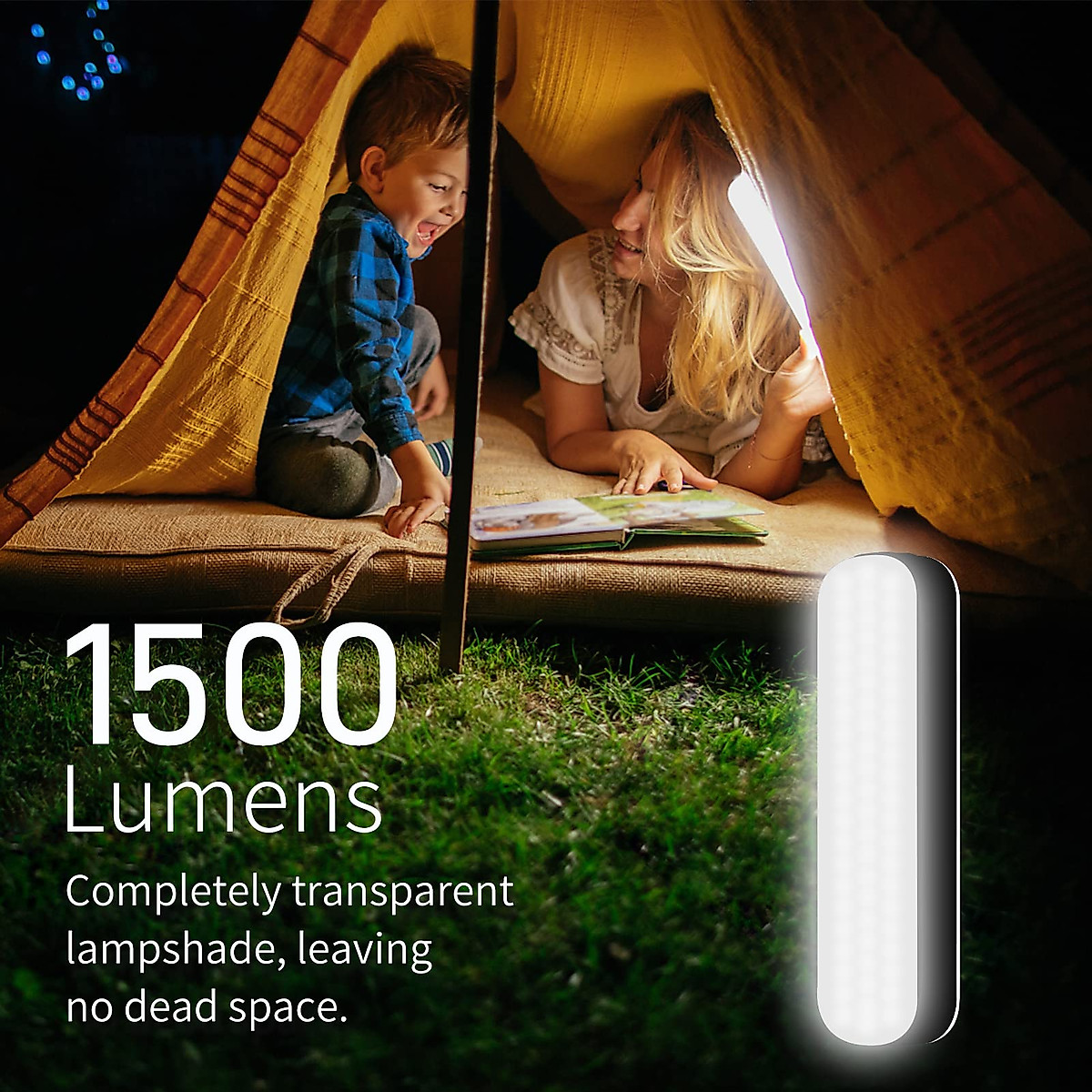 UPFOX Solar Rechargeable Camping Lantern, 4800mAh Power Bank, 1500 Lumens, 4 Light Modes LED Lantern for Car, Home, Outage, Attic, Garage, Backyard and More (Black × 1pcs)