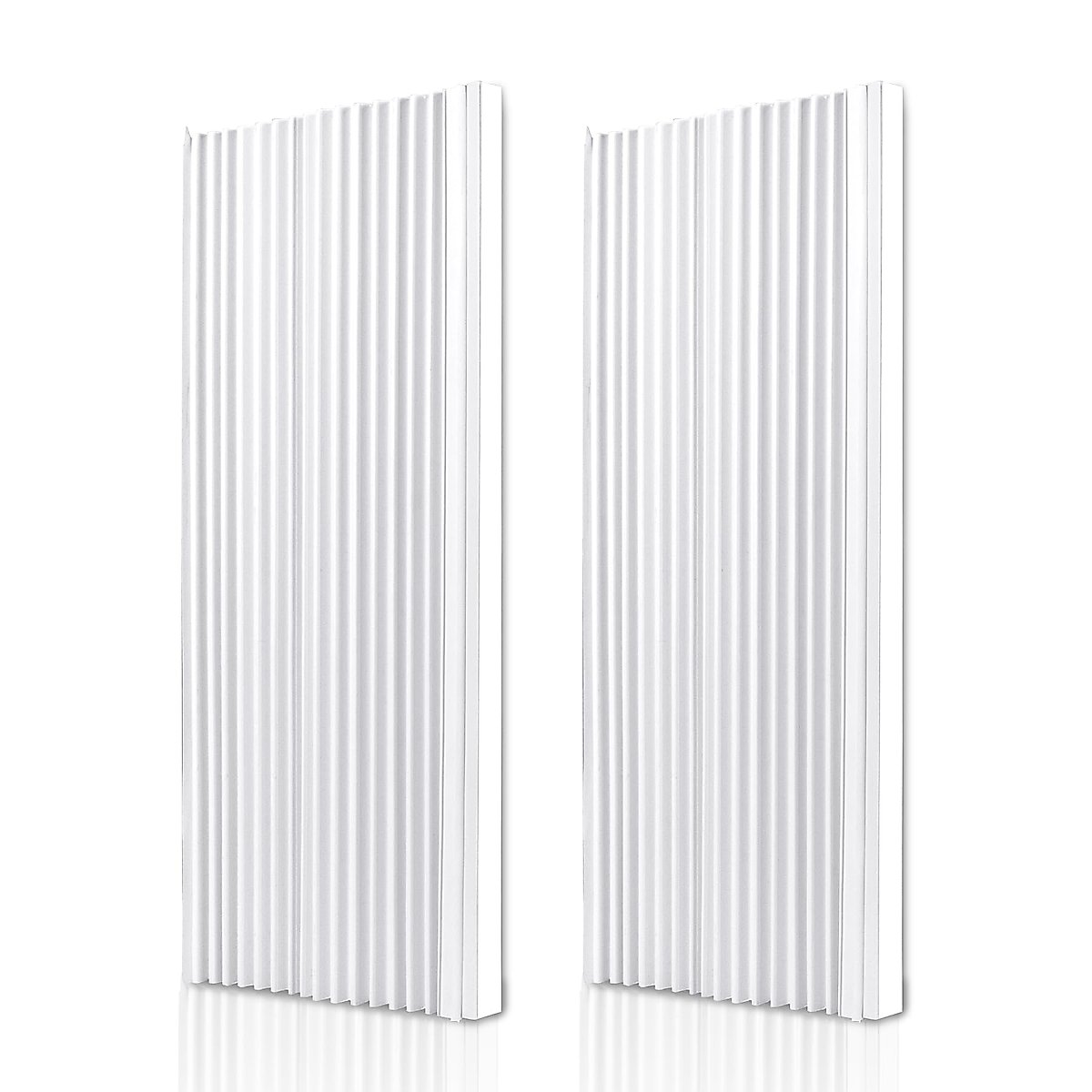 Flehomo Window Air Conditioner Side Panels with Double Layers, Adjustable Insulation AC Side Panel, Window Unit Replacement Screen, Fits Up to 17" x 10", White