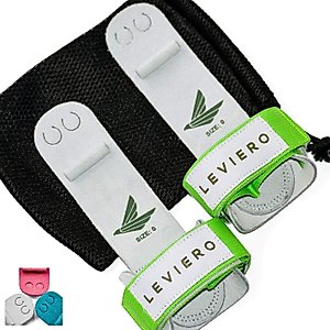 LEVIERO Gymnastics Grips Set, Grips for Gymnastics Girls, Dowel Grips with Soft Leather, Velcro Wrist Straps, and Adjustable Finger Holes, for All Ages - (White, 1)
