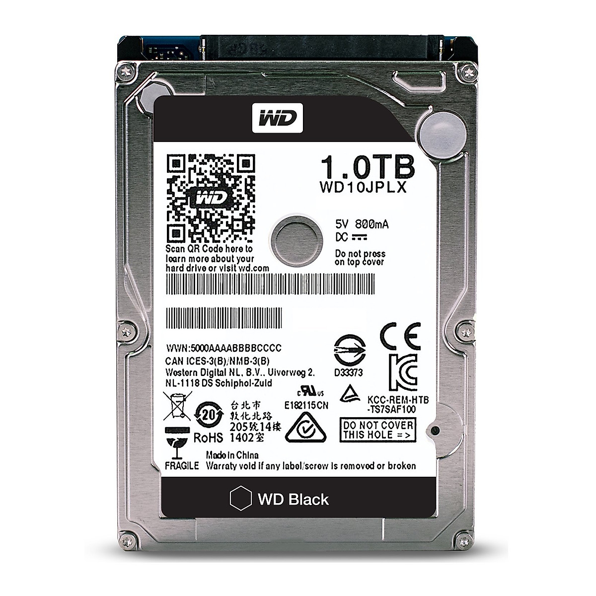 WD Black 1TB Performance Mobile Hard Disk Drive - 7200 RPM SATA 6 Gb/s 32MB Cache 9.5 MM 2.5 Inch - WD10JPLX (Renewed)