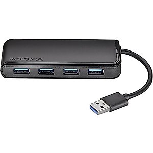 Insignia - 4-Port USB 3.0 Hub - Black