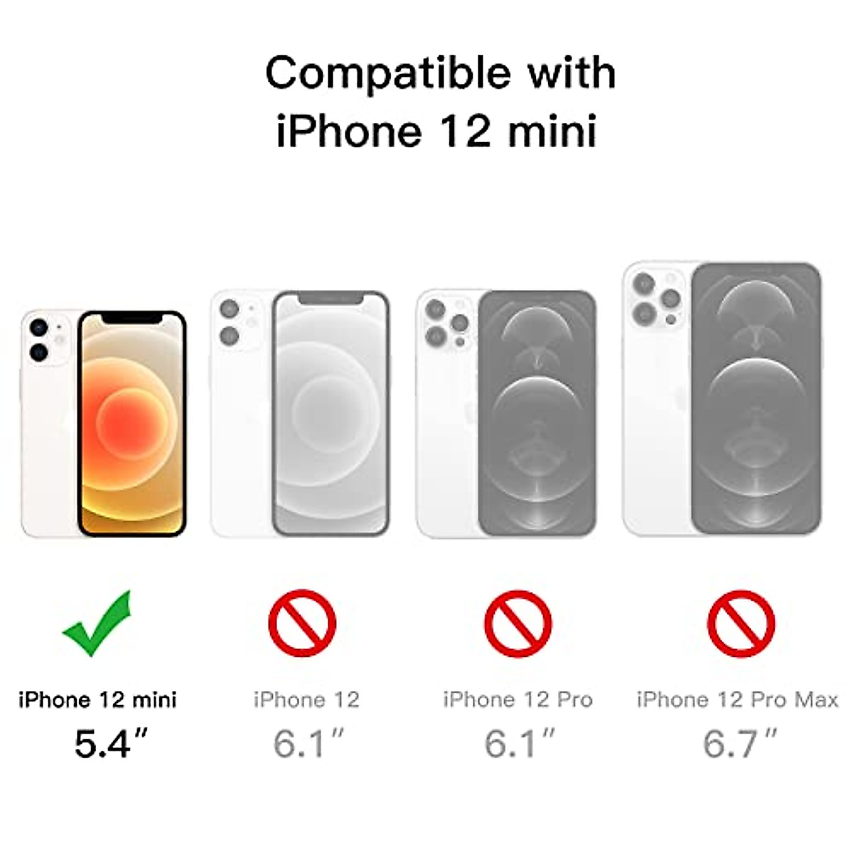 JETech Case for iPhone 12 Mini 5.4-Inch with Stand, Support Wireless Charging, Slim Shockproof Bumper Phone Cover, 3-Way Metal Kickstand (Clear)