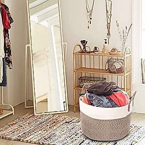 Goodpick Large Cotton Rope Basket (Set of 2)-Blankets Towels Clothes Laundry Hamper