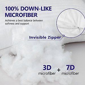 HOMELAB 2 Pack King Pillows for Sleeping - 100% Breathable Cotton Case, Soft Plush Down Alternative Filler, Medium to Soft Neck Support for Side Back and Stomach Sleepers, 20x36