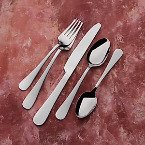 Gourmet Basics by Mikasa Satin Symmetry 20-Piece Stainless Steel Flaware Set, Service for 4