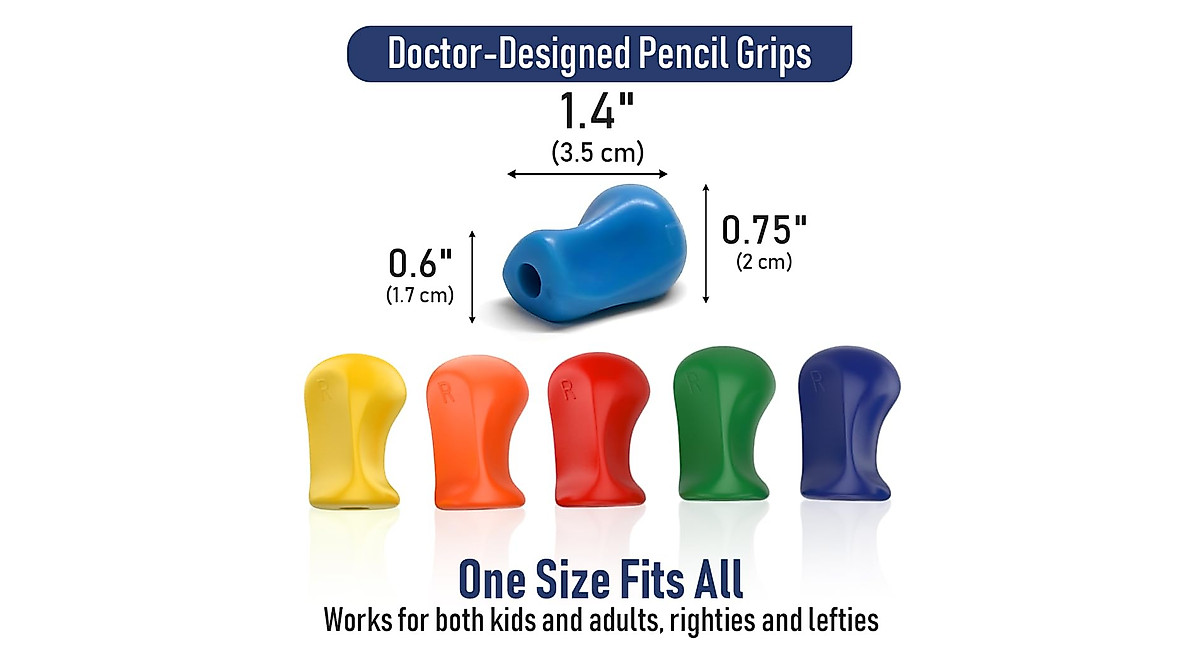 Ergonomic Pencil Gripper for Righties & Lefties | Bright Colors