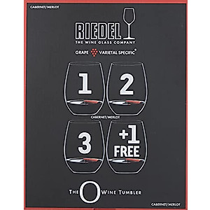 Riedel O Wine Tumbler Cabernet/Merlot, Set of 4, Clear -21 fluid ounces