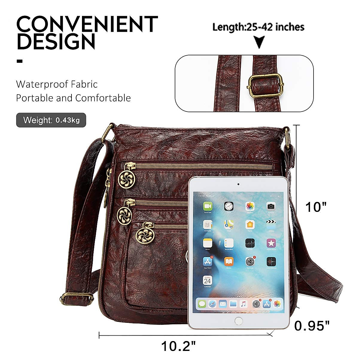 Angel Barcelo Crossover Purse and Handbags Crossbody Bags for Women,Ultra Soft Leather Neatpack Bag Shoulder Purses for Women Coffee