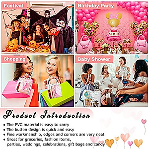 36 Pcs Clear Plastic Gift Bags with Handle Reusable Transparent PVC Plastic Gift Wrap Tote Bag Clear Bags for Favors Clear Party Favor Bags Clear Shopping Bags for Birthday Baby Shower Party Favor