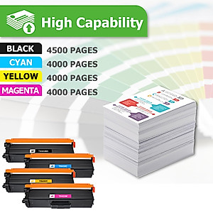 A Aztech Compatible TN433 Toner Cartridge Replacement for Brother TN433 TN-433 TN433BK TN431 MFC-L8900CDW HL-L8360CDW HL-L8260CDW MFC-L8610CDW HL-L8360CDWT Printer (Black Cyan Yellow Magenta 4-Pack)