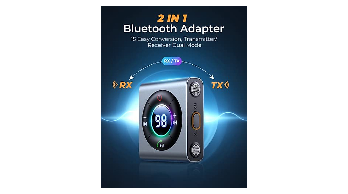JOYROOM Bluetooth 5.3 Transmitter & Receiver 2-in-1 LED Screen