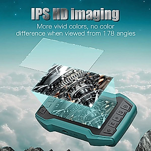 8MM Inspection Camera Endoscope, Dual 1080P Lens, Semi-Rigid Cable, 4.5 Inch Screen, IP67 Waterproof 6 LEDs, 1700mAh, Max 64GB Card(1M/3.28FT Cable)