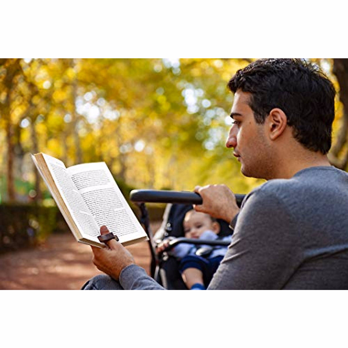 TILISMA Wooden Book Page Holder – Handmade Natural Walnut Thumb Bookmark - Reading Accessories Gifts for Book Lovers, Librarians, Bookworms, Teachers. (Large)