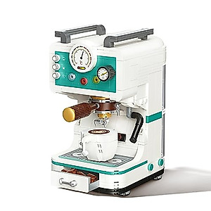 BEJARM 3D Micro Retro Machine Building Brick Sets for Adults Teens, Decorative Display Toys Collectible Model Birthday Gifts Home Ornament (Coffee Maker)