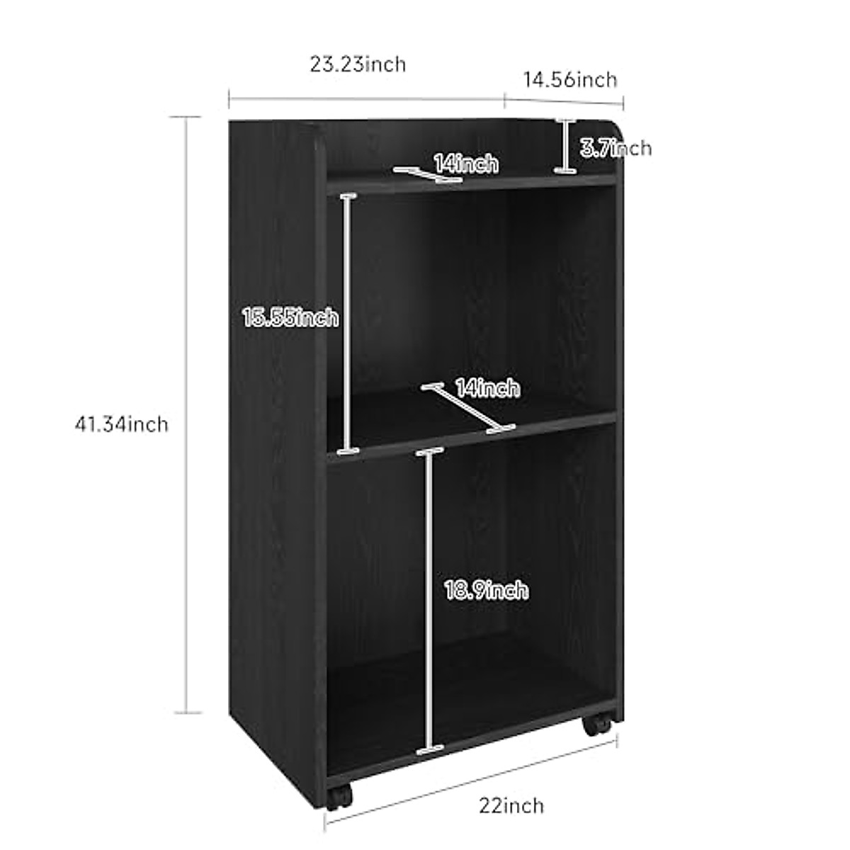 Podium - Portable Podium Stand, Hostess Stand with Wheels, Church Podium Reception Desk, Pulpits for Churches, Mobile Lectern Podium for Conference, Auditorium, Classroom, Adjustable Shelf, Black