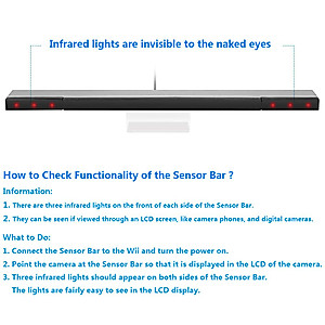 Replacement for Wii Sensor Bar Compatible with Wii U for Nintendo Wired Lnfrared Sensor Bar Wii Console Accessories