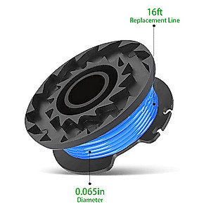 29252 29092 String Trimmer Replacement Spool 16ft 0.065" for Greenworks 21332 21342 2100302 24Volt 40V 80V Cordless Trimmer, 7-Pack (6-Line Spool + 1 Cap)