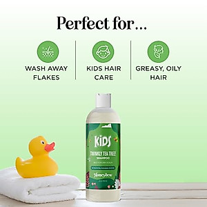 Cleansing Kids Shampoo for Dry Scalp - Dry Flaky Scalp Care Shampoo for Kids and Hair Build Up Remover with Tea Tree Oil and Rosemary Essential Oils for Hair Care - Kids Scalp Cleanser for Build Up
