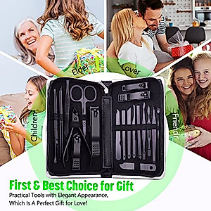Manicure Set, 21 in 1 Manicure Kit Pedicure Kit Professional Nail Clipper Set Nail Kit For Women Men - Black