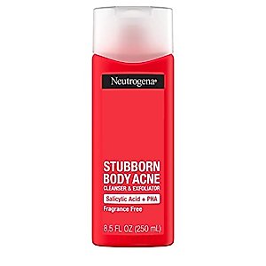 Neutrogena Stubborn Body Acne Cleanser & Exfoliator with Salicylic Acid & PHA for Acne-Prone Skin, Acne Treatment Gently Exfoliates & Helps Prevent Breakouts, Fragrance-Free, 8.5 fl. oz