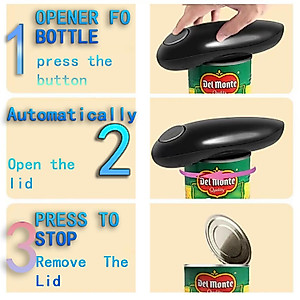 3.0 Upgrade automatic Can Opener One-Touch Start controlled Electric Can Opener Smooth Edge,Electric Can Openers For Seniors, Arthritis, Electric Can Openers For Kitchen Food-Safe And sturdy(Black)
