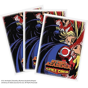 Jasco My Hero Academia Collectible Card Game All Might Flex Card Sleeves | 100 Dragon Shield Art Sleeves | Card Game Holder | PVC and Acid-Free | Designed for Use with TCG and LCG Games | Made