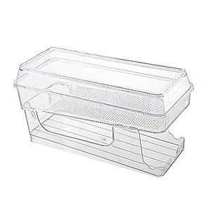 DOITOOL Rolling-type Can Storage Rack Clear Organizer Box Clear Bottle Storage Rack Beverages Soda Canned Food Organizer Soda Can Rack Can Drink Storage Rack Transparent Can Organizer Cans