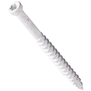 WoodPro Fasteners TH7X2W-1 Number-7 by 2-Inch Trim Head Wood Construction Screws, T10, 1-Pound Net Weight, White