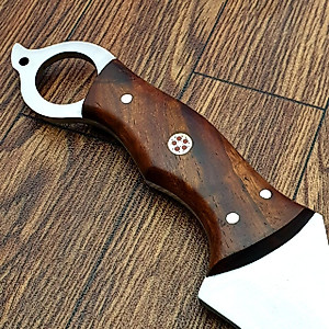 WARIVO KNIFE Karambit Knife - Fixed Blade with Sheath - Claw Knife wood Handle Sharp Blade - Camping Knives - Karambits for Men and Women - Best for Hiking Survival Hunting Fishing