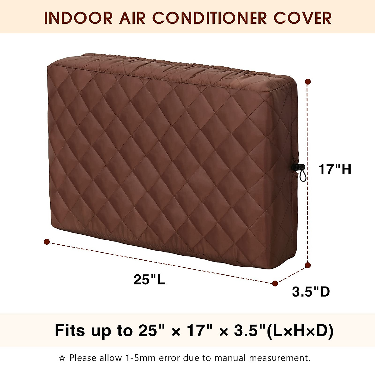 KylinLucky Indoor Air Conditioner Cover AC Cover for Inside Window Unit 25L x 17H x 3.5D inches White