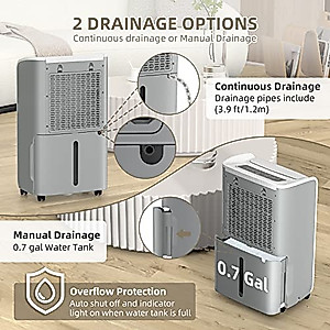 AIRPLUS 4,500 Sq.Ft 70 Pint Dehumidifiers for Basement and Home-Dehumidifier with Drain Hose,Efficient,Energy-with Dual Protection and 4 Smart Modes,24H Timer,Defrost,for Bedroom,bathroom,Large Room