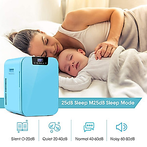 ARLIME 20 L Compact Cooler Warmer Mini Fridge for Bedroom, Office, Car, Dorm - Portable Makeup Skincare Fridge with Digital Temperature Control (Blue)