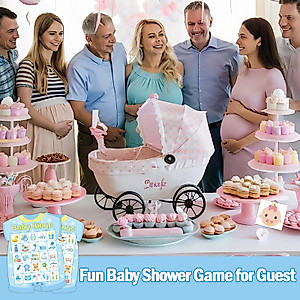 ADELULU Baby Shower Bingo Cards -24 Guests Blue Newborn Baby Bingo for Baby Shower Party Baby Birthday Party Supplies