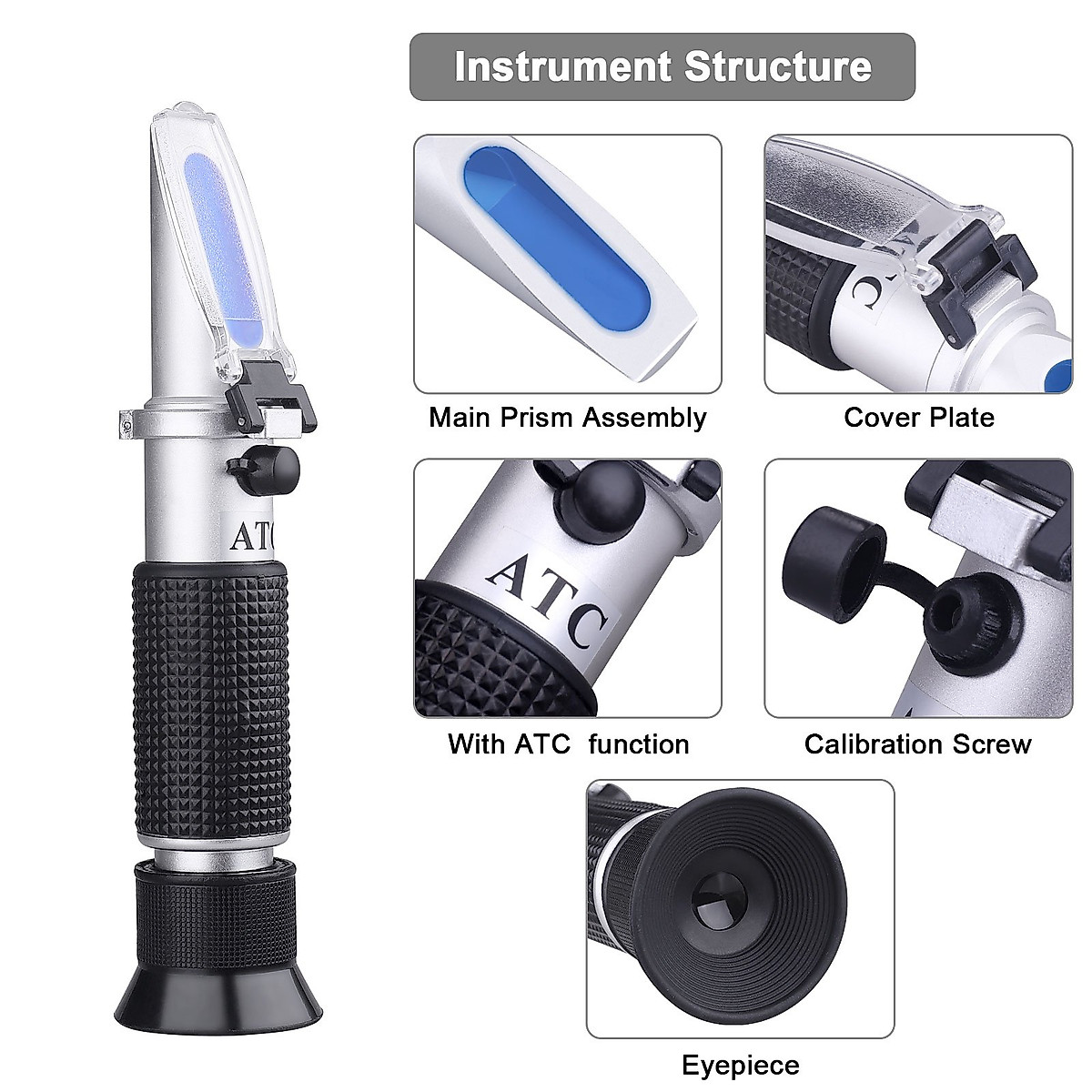 Brix Refractometer with ATC - Tiaoyeer Digital Handheld Refractometer for Beer Wine Brewing, Dual Scale-Specific Gravity 1.000-1.130 and Brix 0-32%