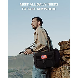 Insulated Lunch Bag for Men, Tactical Men Lunch Box Leakproof Meal Prep Lunch Cooler Bag with Shoulder Strap, Water Resistant MOLLE Reusable Adult Large Lunch Bags for Work Office Travel, Black