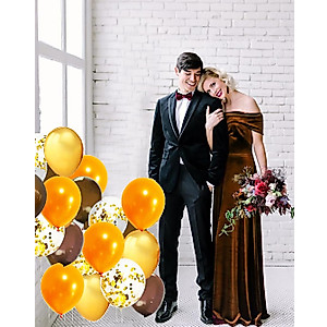 Fall Balloons/Fall Bridal Shower Decorations Brown Orange Gold/Fall Birthday Decorations/Thanksgiving Party Wedding 20pcs Brown Orange Balloons
