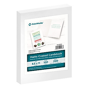 Printworks White Matte Photo Paper, 200 GSM/9.2 mil Cardstock Paper, Perfect for School and Craft Projects, 8.5 x 11, 100 Sheets (00568)