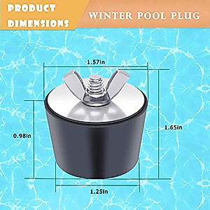 Pool Winterizing Plugs 1.25" to1.5 Swimming Pool Winter Expansion Plugs with SS Screw, Stainless Steel Bolts,Pack of 2