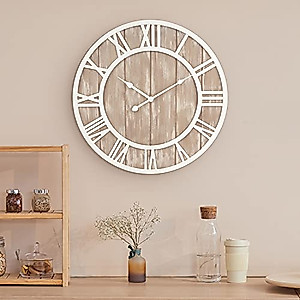 La Crosse Clock 404-3450 19.7-Inch Harper Wood Quartz Wall Clock, Brown