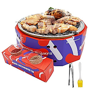 Bobikuke Disposable Charcoal Grill,Camping Grill,Portable BBQ Grill for Outdoor Cooking Camping Picnics Beach,Barbecue Charcoal Grill,Easy To Light e/Recyclable/ BBQ Grill Eco Friendly