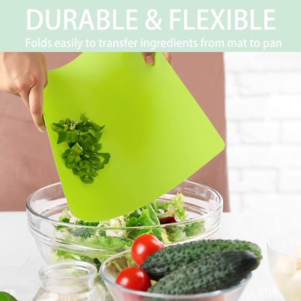 Cutting Boards for Kitchen 6 PCS Cutting Board Set BPA Free Plastic Cutting Boards Non Slip Cutting Mats for Meat and Vegetables Dishwasher Safe