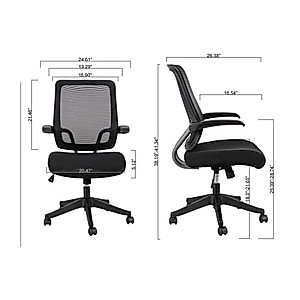 Ergonomic Office Chair, High Back Desk Chair, Swivel Mesh Computer Task Chair with Dynamic Lumbar Support, Tilt Function, Executive Home Office Chair with 3D Adjustable Headrest and Armrests (Black)
