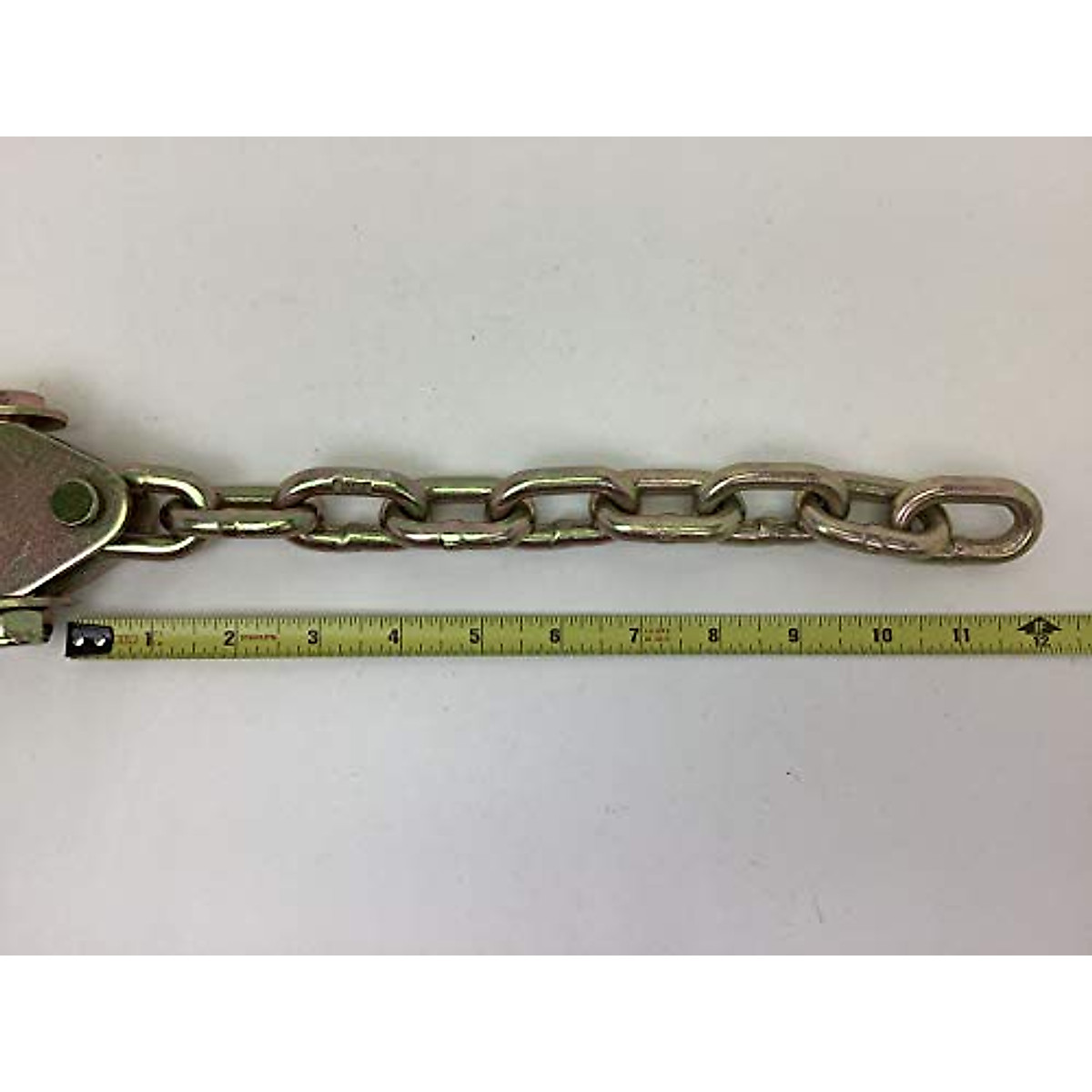 Safe 'n Secure 8 Point Heavy Duty Hi Viz Diamond Weave 18' Strap Kit for Rollback/Flatbed Tie Downs with 12" Chain Tail