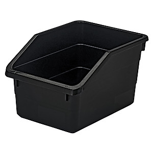 Quantum Storage K-NPB1076BK-5 5-Pack All-Purpose Nesting Bin, 6" Height, 7.25" Width, 10.5" Length, Black