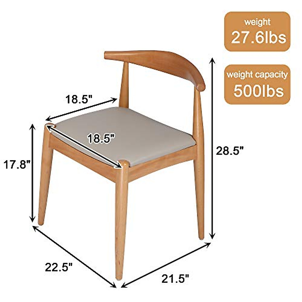 LUCKYERMORE 4 Pcs Assembled Mid-Century Dining Chair Armless Low-Back Side Chair with Faux Leather Seat,Beige