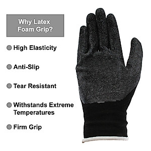 Diesel Protection Pro-Tekk Latex Foam Grip Coated Work Gloves (12 Pairs of Gloves, Size Large)