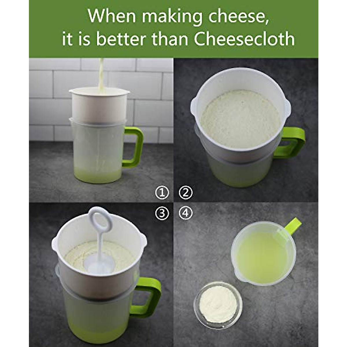 Multiple Usage Food Strainer , Nut Milk Bag Replacement, Yogurt Strainer, Food Grade Polycarbonate And Stainless Steel Mesh BPA-Free, Nut Milk/Soy Milk/Juice/Tea Filter