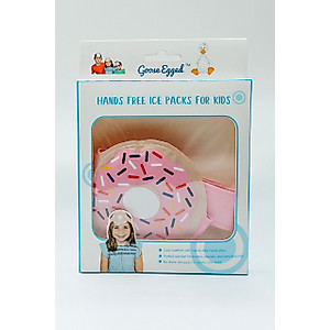 GooseEgged - Hands Free Ice Pack for Kids; Kids Ice Pack, Ice Packs for Kids, Kids Ice Packs for Boo Boos - for Bumps and Temperatures; Baby Shower and Registry Essential (Donut)