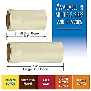 Cadet Stuffed Shin Bone for Dogs - Long-Lasting Peanut Butter Flavored Dog Chew Bone for Aggressive Chewers - Supports Dog Dental Health, Large (1 Count)